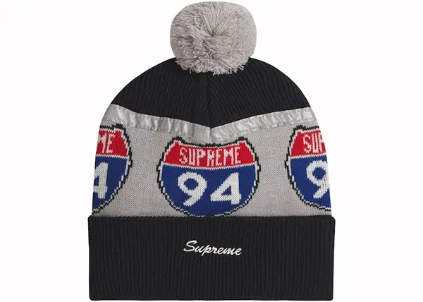 Supreme Interstate Reflective Beanie - Black