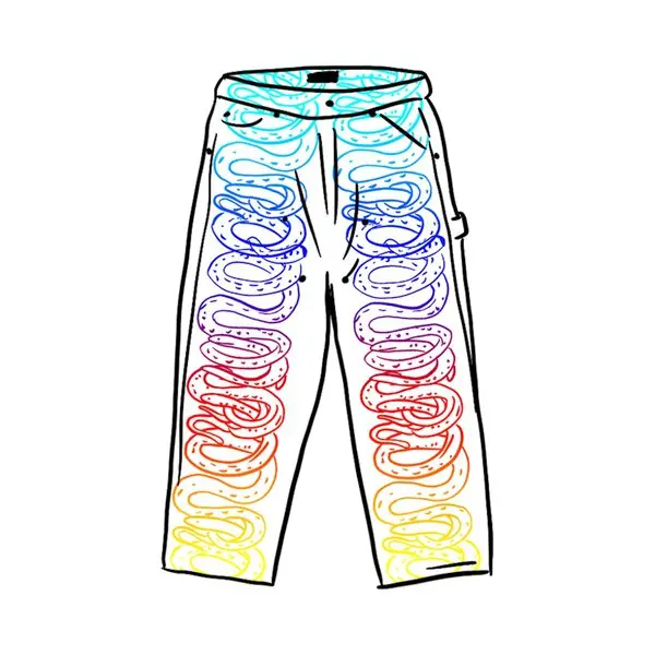 Supreme Hysteric Glamour Snake Double Knee Denim Painter Pant - White