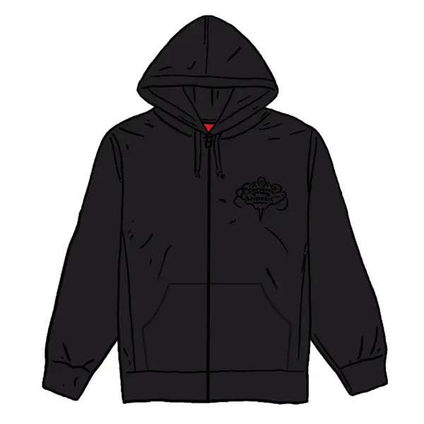 Supreme Hysteric Glamour Zip Up Hooded Sweatshirt - Black