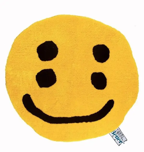 CACTUS PLANT FLEA MARKET Double Vision Smiley Rug - Yellow