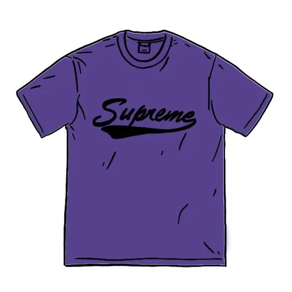 Supreme Intarsia Script Short Sleeve Top - Purple
