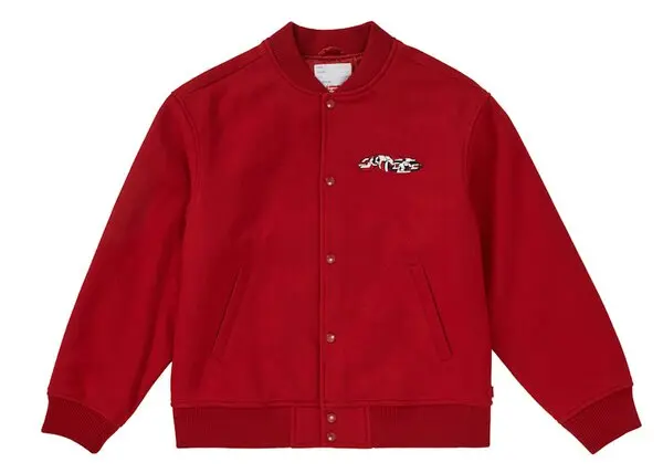 Supreme Delta Logo Varsity Jacket - Red