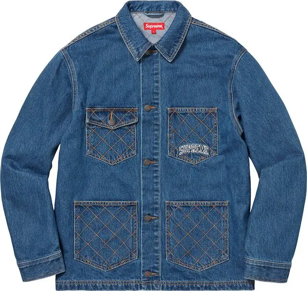Supreme Diamond Stitch Chore Jacket - Denim