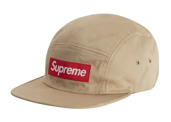 Supreme Jacquard Logos Twill Camp Cap - Tan