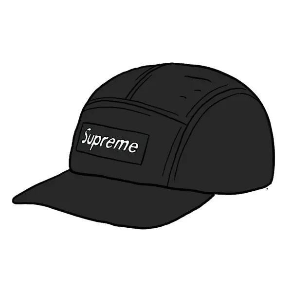 Supreme Inset Logo Camp Cap - Black