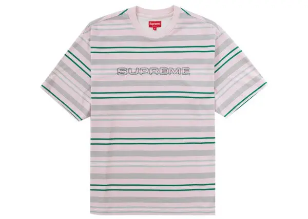Supreme Dash Stripe Short Sleeve Top - Pink