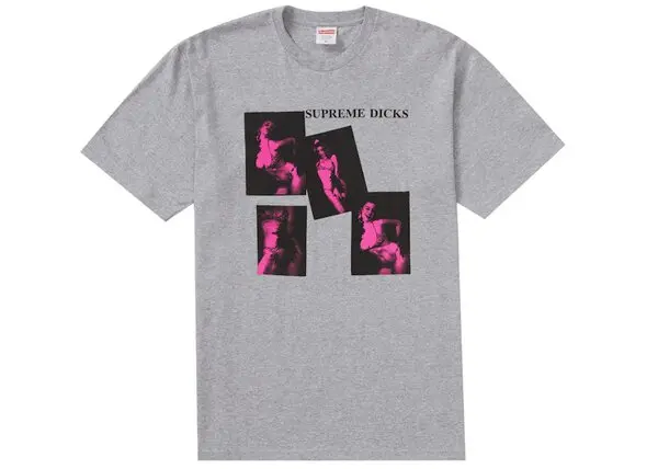 Supreme Dicks Tee Shirt - Heather Grey