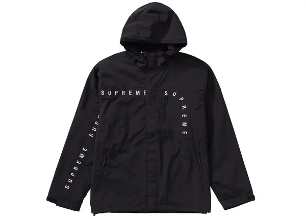 Supreme Curve Logos Ripstop Jacket - Black