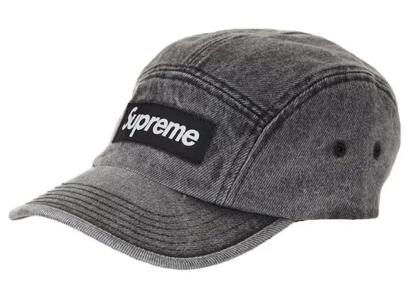 Supreme Denim Camp Cap - Washed Black