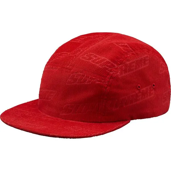 Supreme Debossed Corduroy Camp Cap - Red