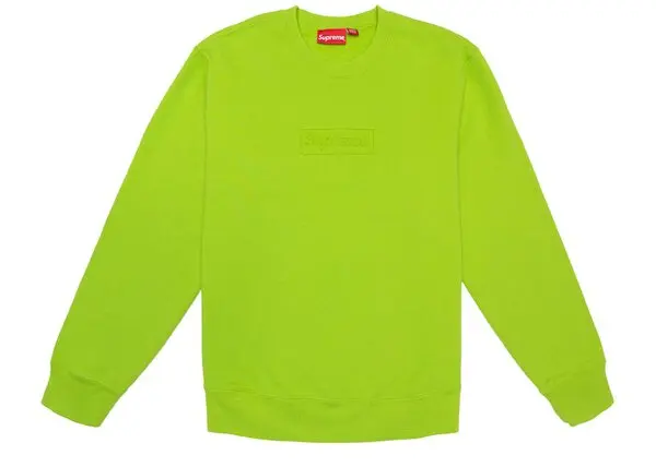 Supreme Cutout Logo Crewneck Sweatshirt - Lime