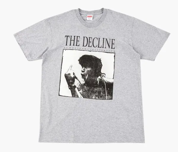 Supreme Decline Of Western Civilization Tee Shirt - Heather Grey