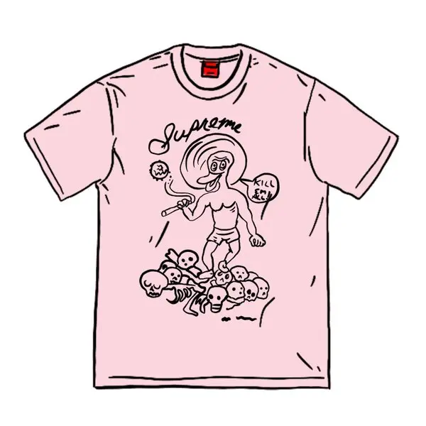 Supreme Daniel Johnston Kill Em All Tee Shirt - Light Pink