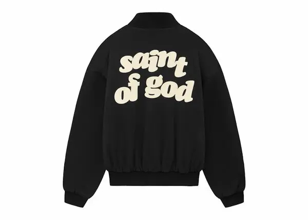 Fear Of God X Saint Mxxxxxx Saint Of God Varsity Jacket - Black 