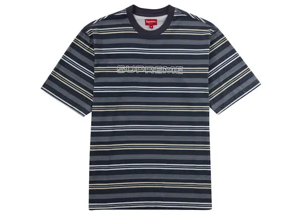 Supreme Dash Stripe Short Sleeve Top - Navy Blue