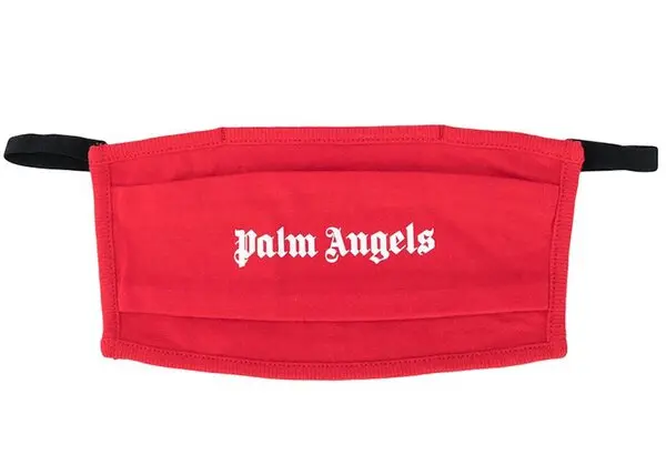 Palm Angels Logo Print Face Mask - Red