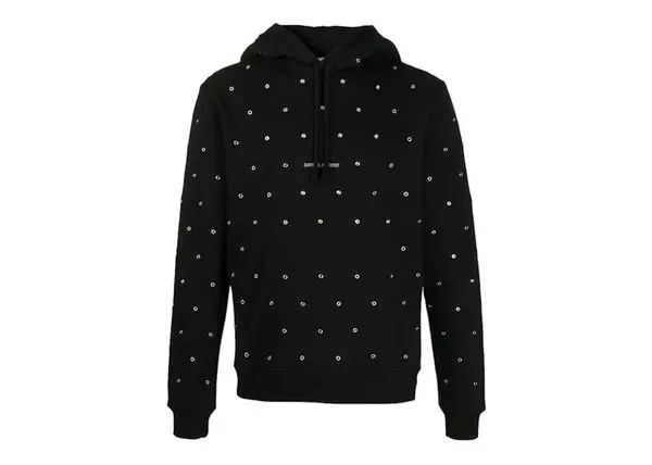 Saint Laurent Eyelet Logo Hoodie