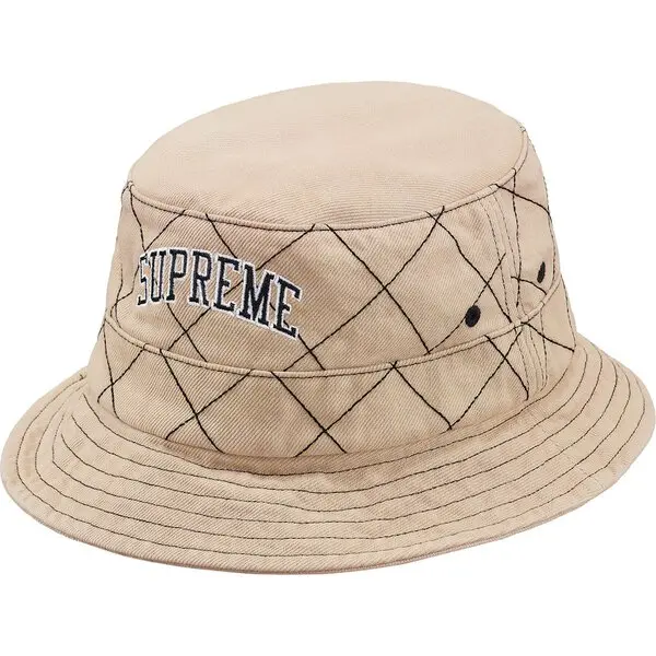 Supreme Diamond Stitch Crusher Hat - Beige