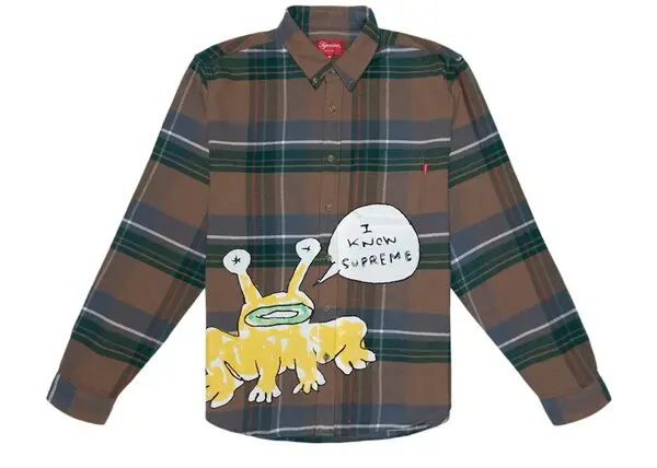 Supreme Daniel Johnston Plaid Shirt - Tan