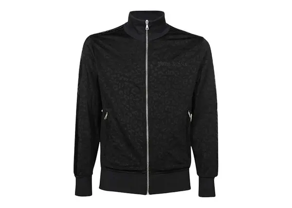 Palm Angels Leopard Print Track Jacket - Black