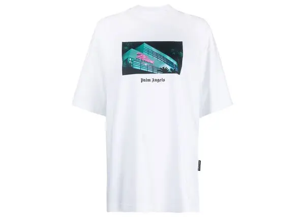 Palm Angels Miami Graphic Print T-shirt - White