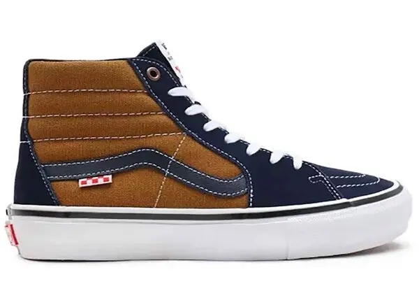 VANS Sk8-hi Lace Up Sneakers - Navy Blue/golden Brown