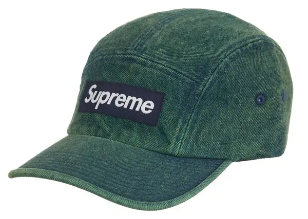Supreme Denim Camp Cap - Overdyed Green