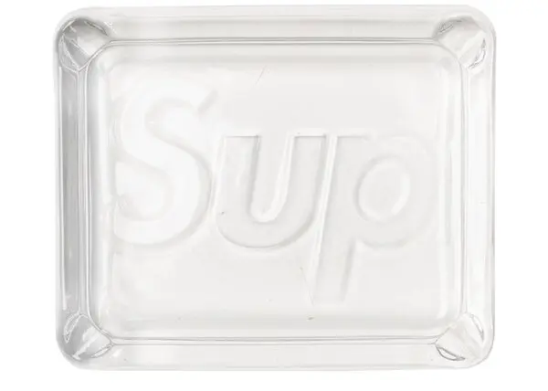 Supreme Debossed Glass Ashtray - Clear