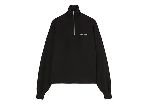 Palm Angels Logo-embroidered Half-zip Sweatshirt