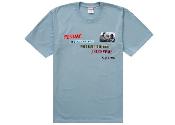 Supreme Joie De Vivre Tee Shirt - Dusty Blue