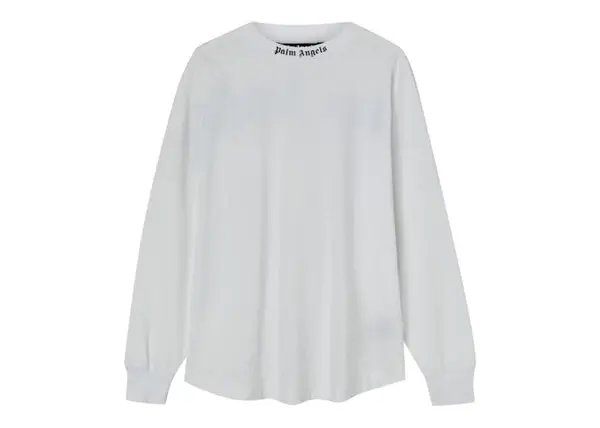 Palm Angels Logo Long Sleeve T-shirt - White/black