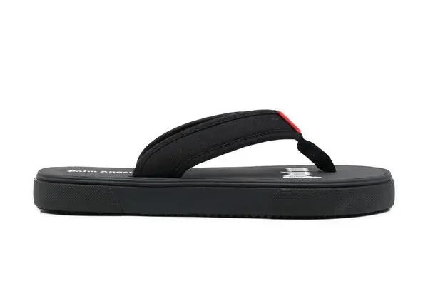 Palm Angels Logo Tag Flip Flops - Black/white