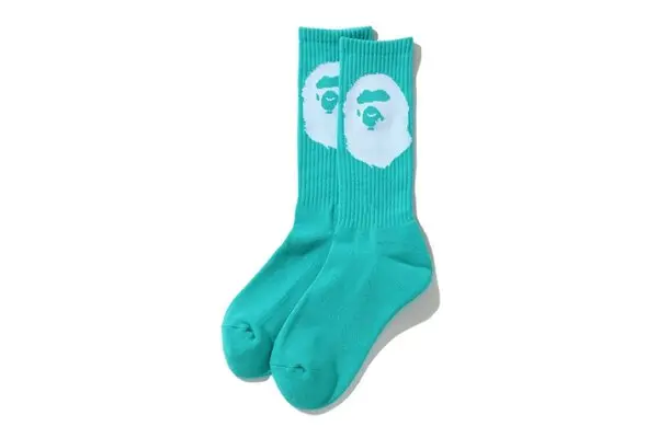 A BATHING APE Big Ape Head Socks - Sax