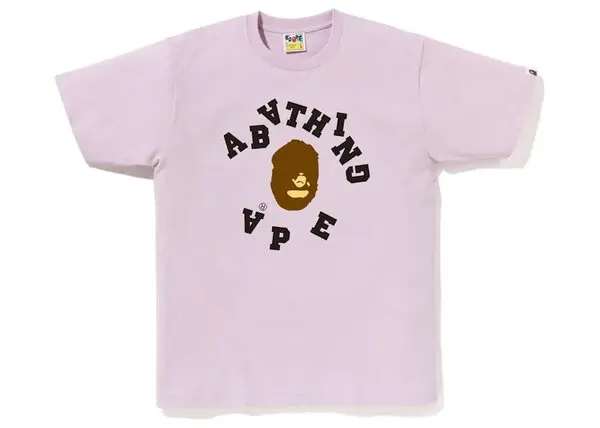 A BATHING APE Broken College Tee Shirt - Purple