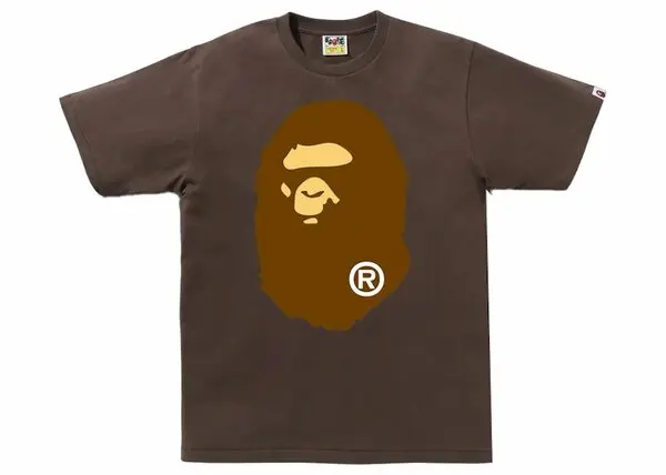A BATHING APE Big Ape Head Tee Shirt - Brown