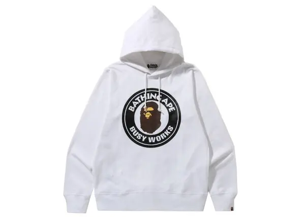 A BATHING APE Busy Works Pullover Hoodie - White
