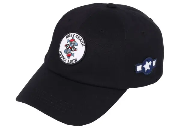 A BATHING APE Busy Shark Panel Cap - Black