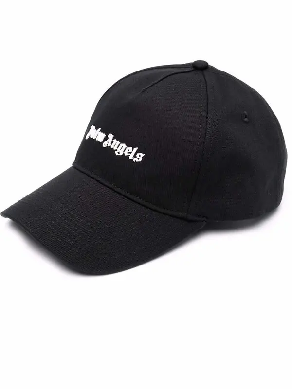 Palm Angels Logo-print Cotton Cap - Black