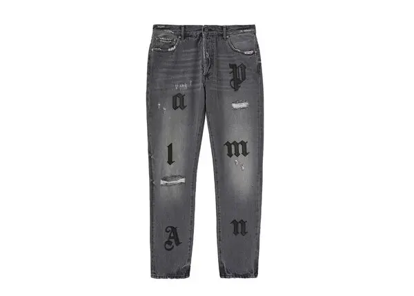 Palm Angels Logo Patch Denim Pants
