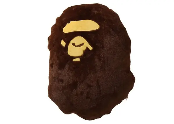A BATHING APE Big Ape Head Cushion - Brown