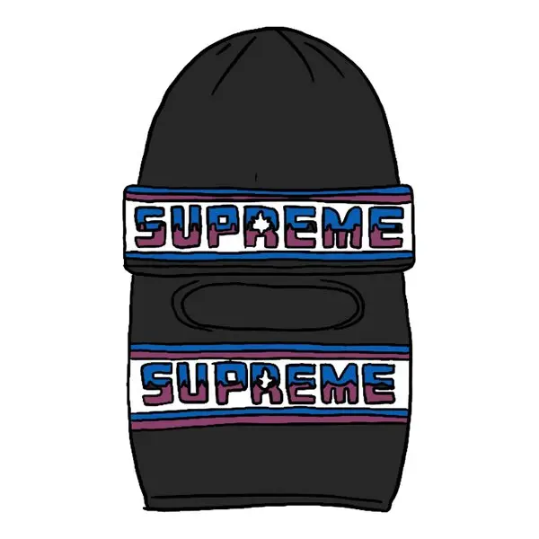 Supreme Logo Facemask Beanie - Black