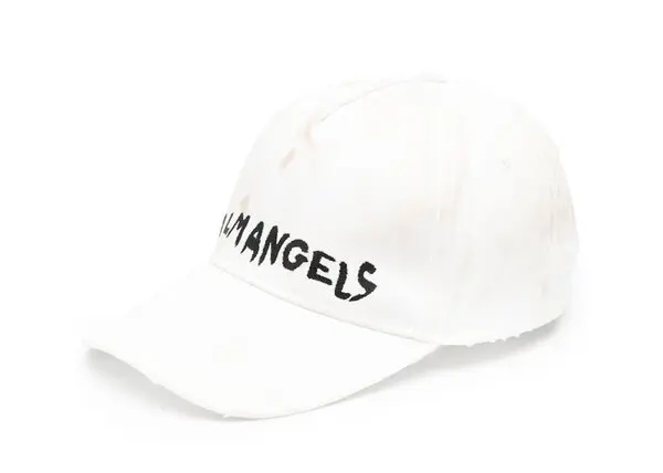 Palm Angels Miami Ripped Logo Cap - White