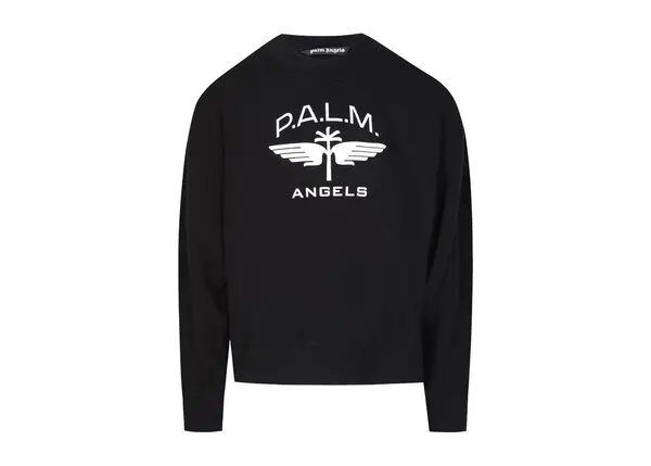 Palm Angels Military Wings Logo Crewneck Sweatshirt