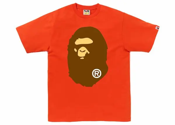 A BATHING APE Big Ape Head Tee Shirt - Orange