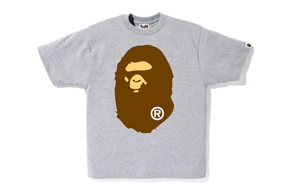 A BATHING APE Big Ape Head Tee Shirt - Gray