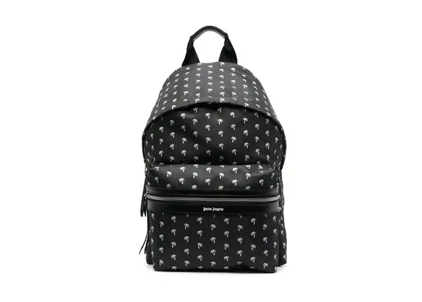 Palm Angels Palm Logo Allover Print Mini Backpack - Mini Black/white