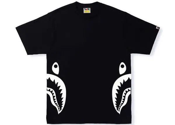 A BATHING APE Bicolor Side Shark Tee Shirt - Black