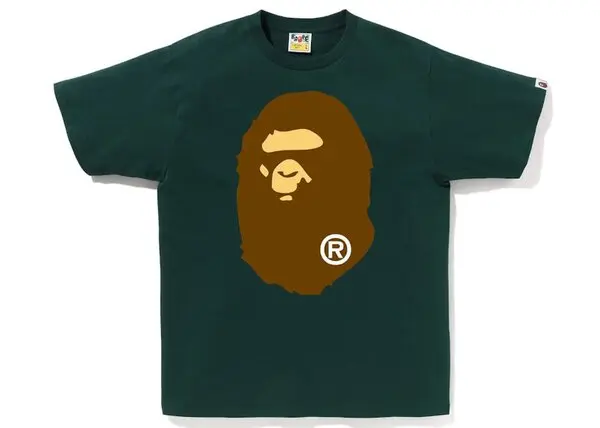 A BATHING APE Big Ape Head Tee Shirt - Green