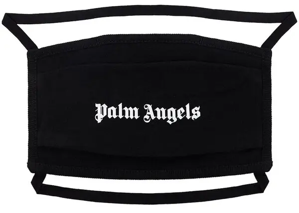 Palm Angels Logo Print Face Over The Head Mask - Black