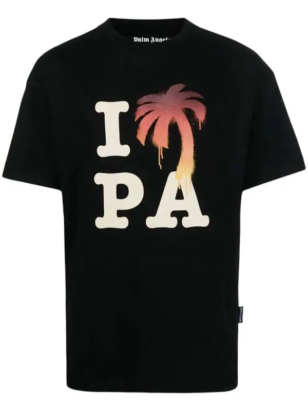 Palm Angels I Love Pa Tee Shirt - Black